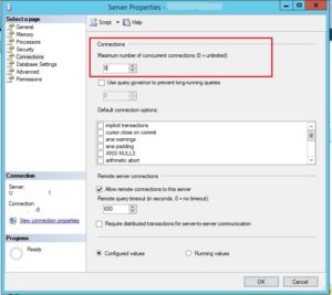 SQL Server Error 233: User Connections Server Configuration option in SQL Server
